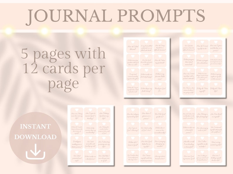 60 Faith Journal Prompt Cards Printable Prayer Journaling Prompts ...