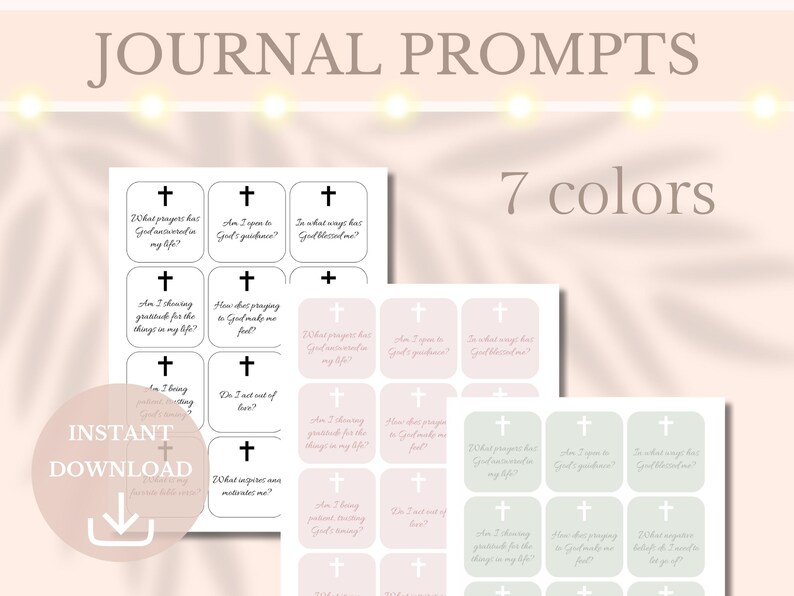 60 Christian Journal Prompt Cards Printable Faith Prompt Devotion ...