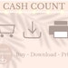 Cash Count Sheet Printable Cash Register Log Till Balance Cash ...