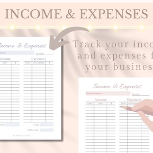 Income & Expense Tracker for Small Business Printable Planner ...