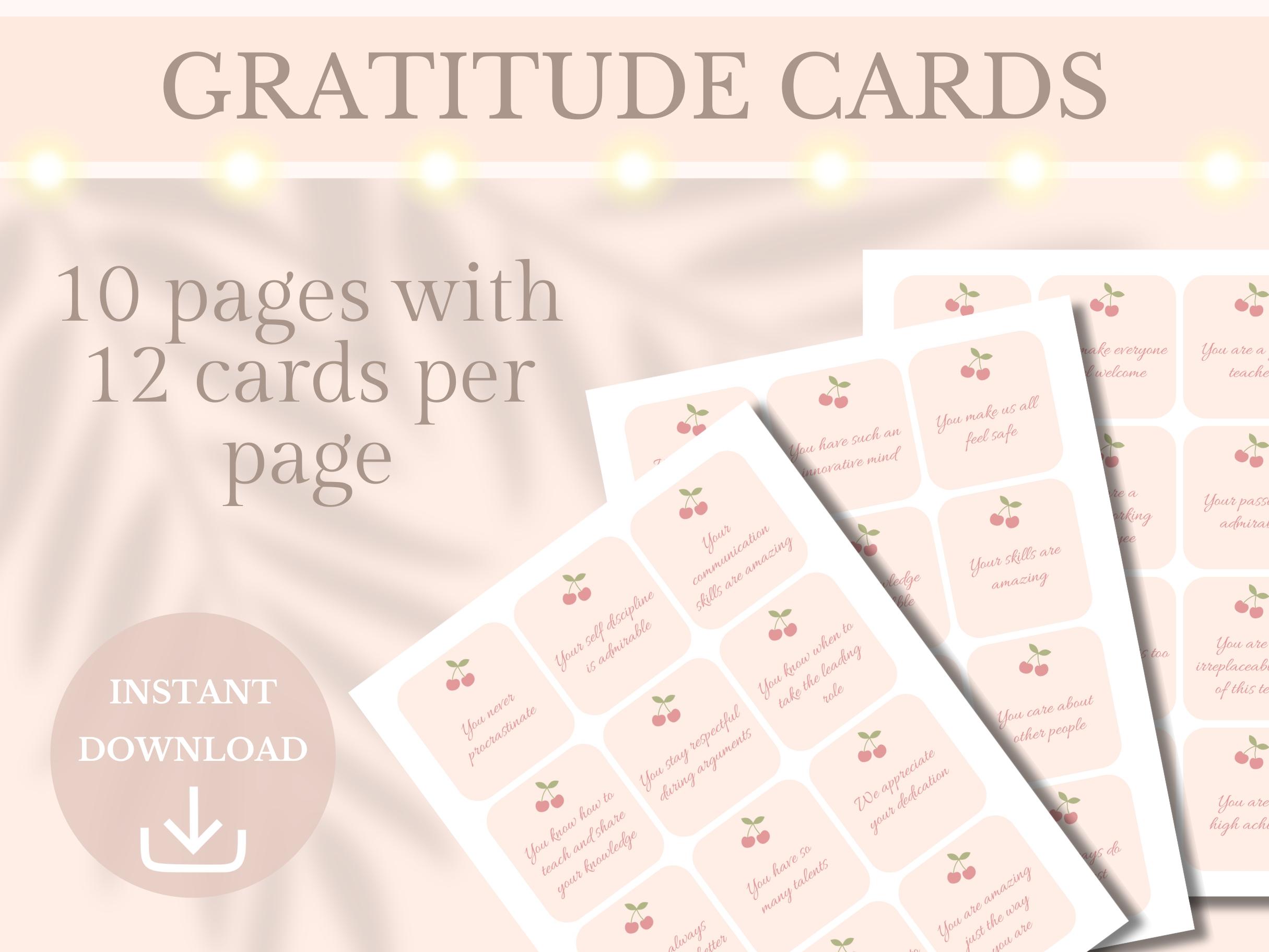 120 Gratitude Cards for Work Printable Encouragement Employee ...