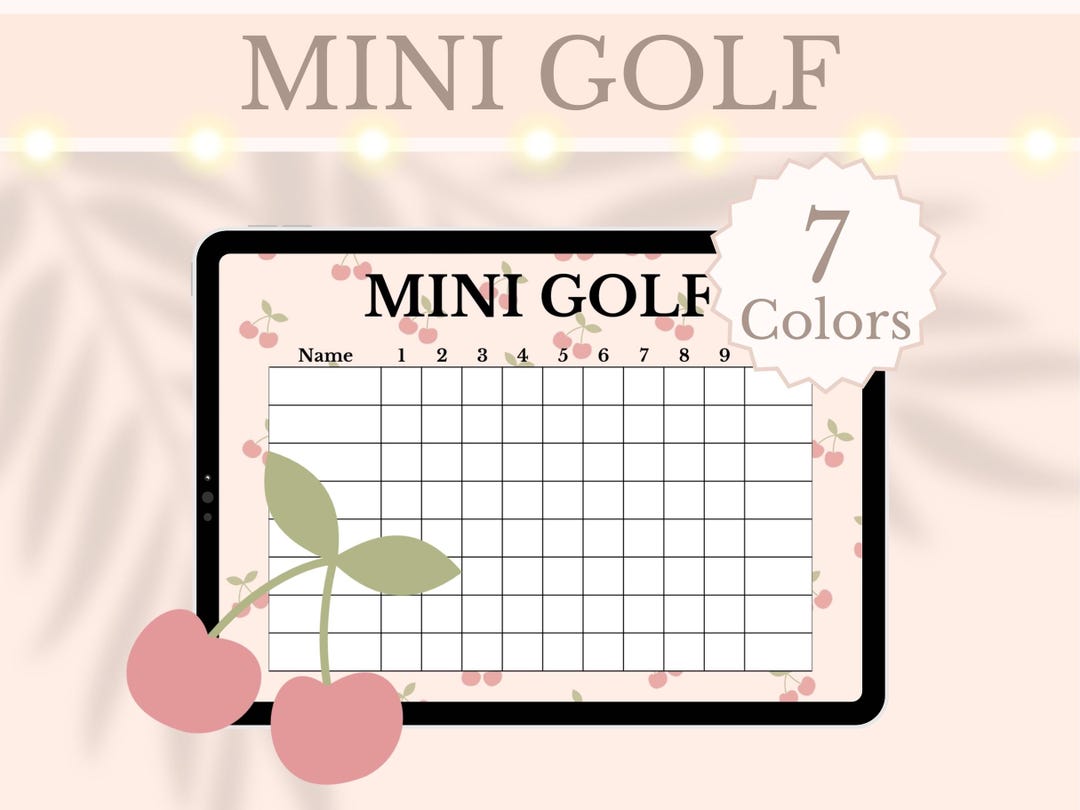 Digital Mini Golf Score Card Bachelorette Party Game Idea Miniature ...