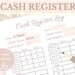 Cash Register Log Printable Drawer Till Balance Money Count Calculator ...