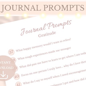 60 Journal Prompts Printable Gratitude Journaling Prompts Reflection ...