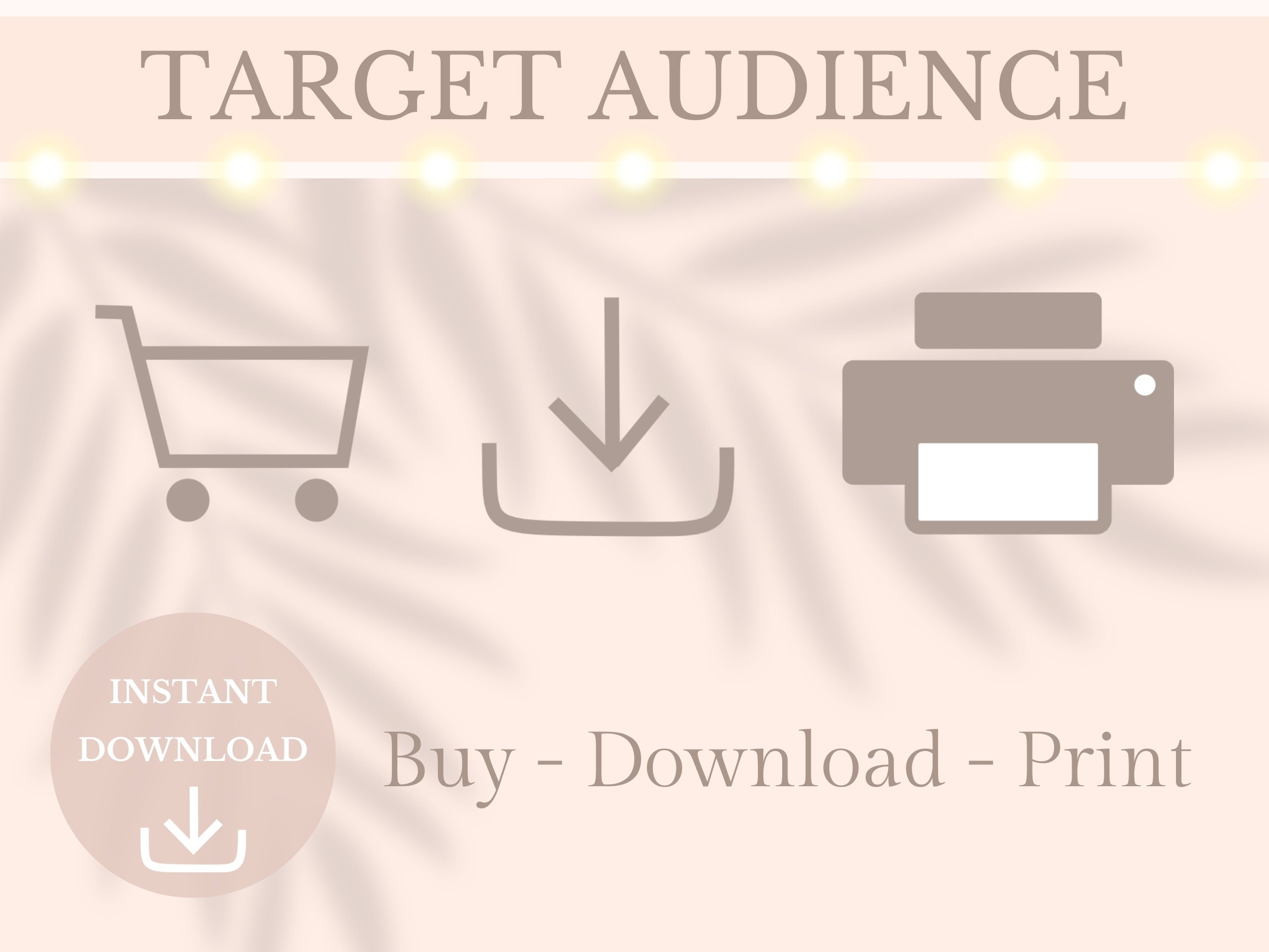 Target Audience Printable Template Target Customer Small Business ...