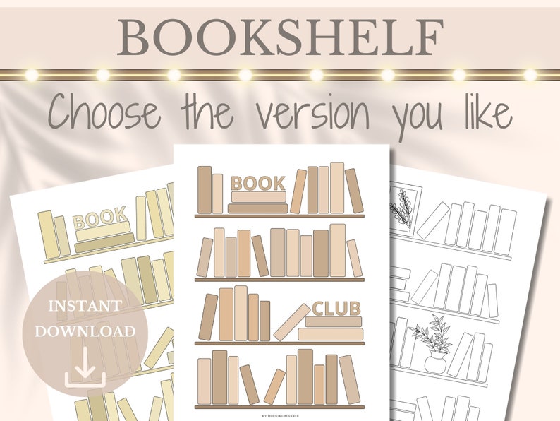 Cute Bookshelf Printable Reading Tracker Coloring Templates, Book Lover ...