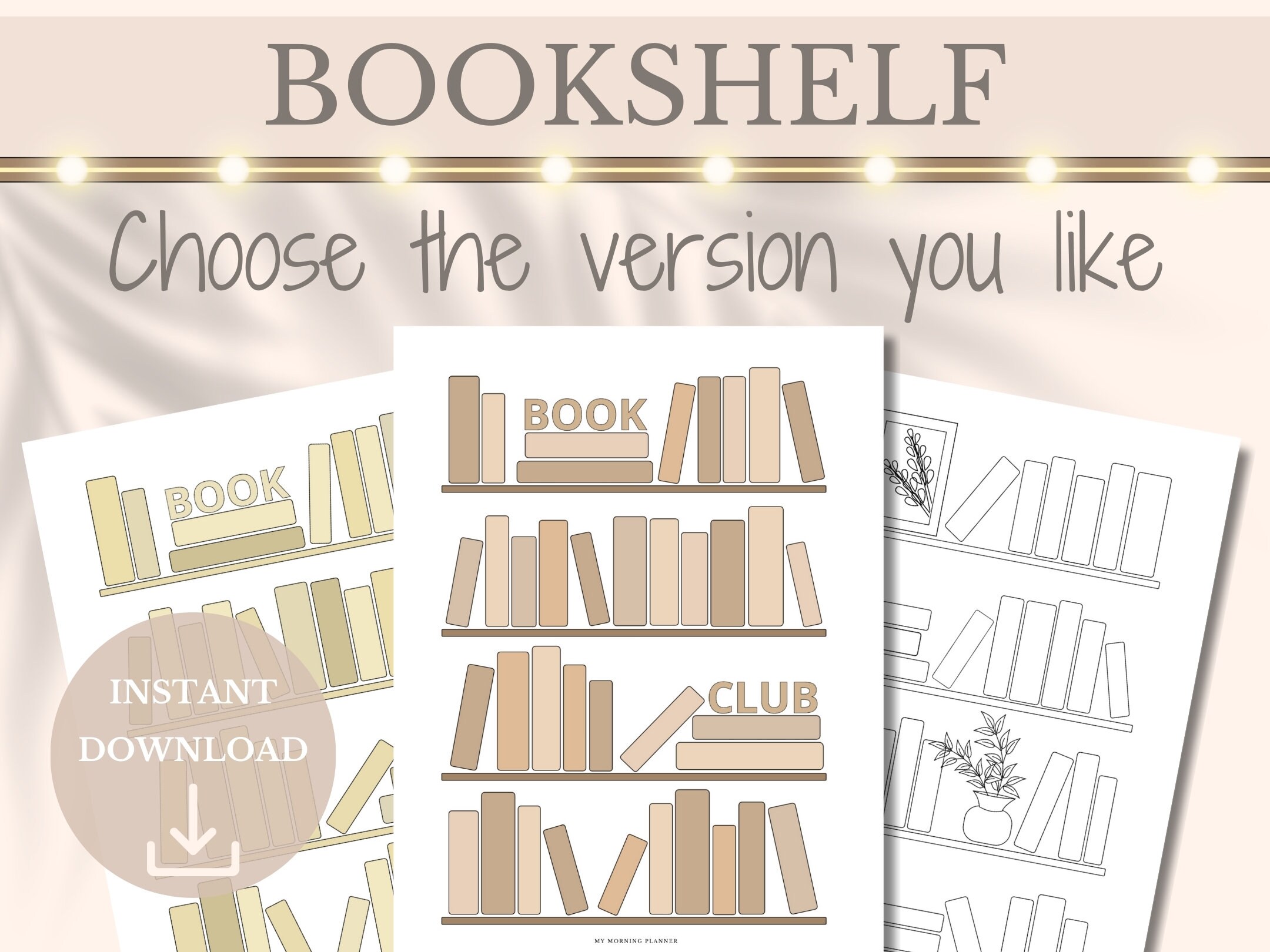 Cute Bookshelf Printable Reading Tracker Coloring Templates, Book Lover ...