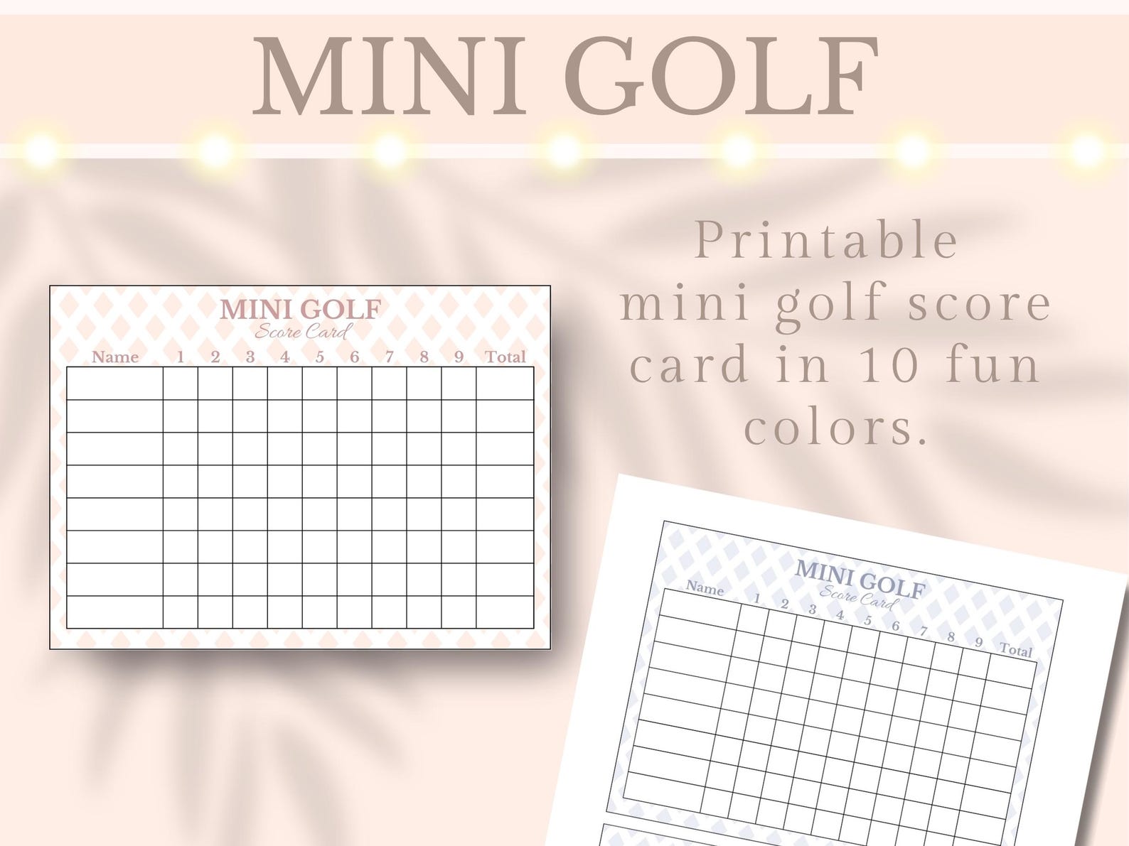 Mini Golf Score Card Printable Miniature Golf Scorecard Bachelorette ...