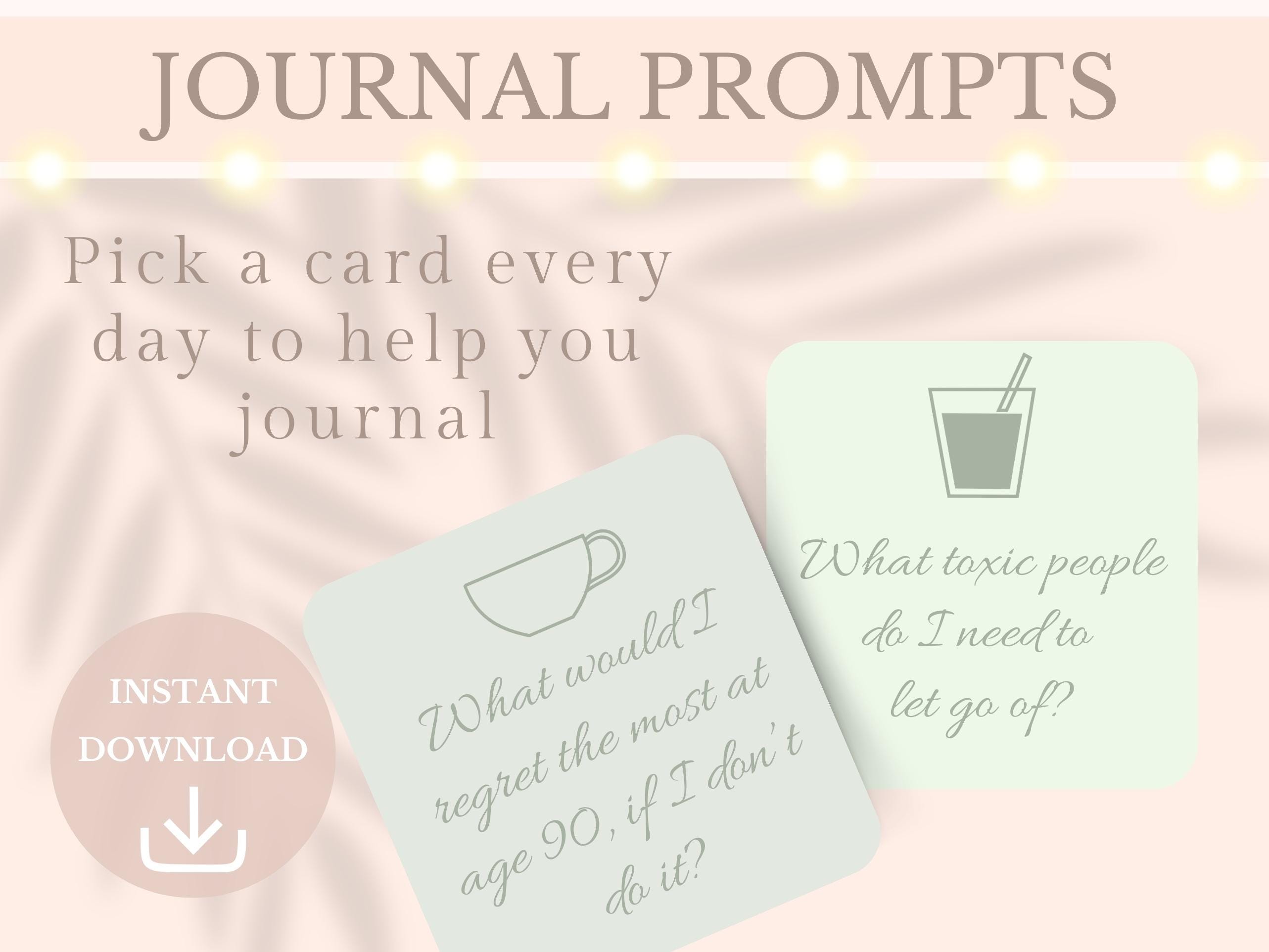 60 Journal Prompt Cards Printable Reinvent Journaling Manifestation ...