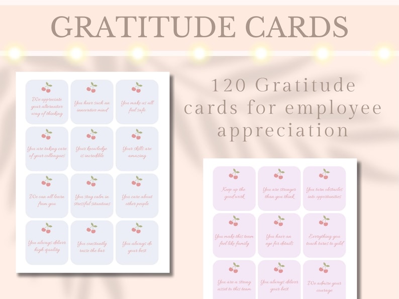 120 Gratitude Cards for Work Printable Encouragement Employee ...