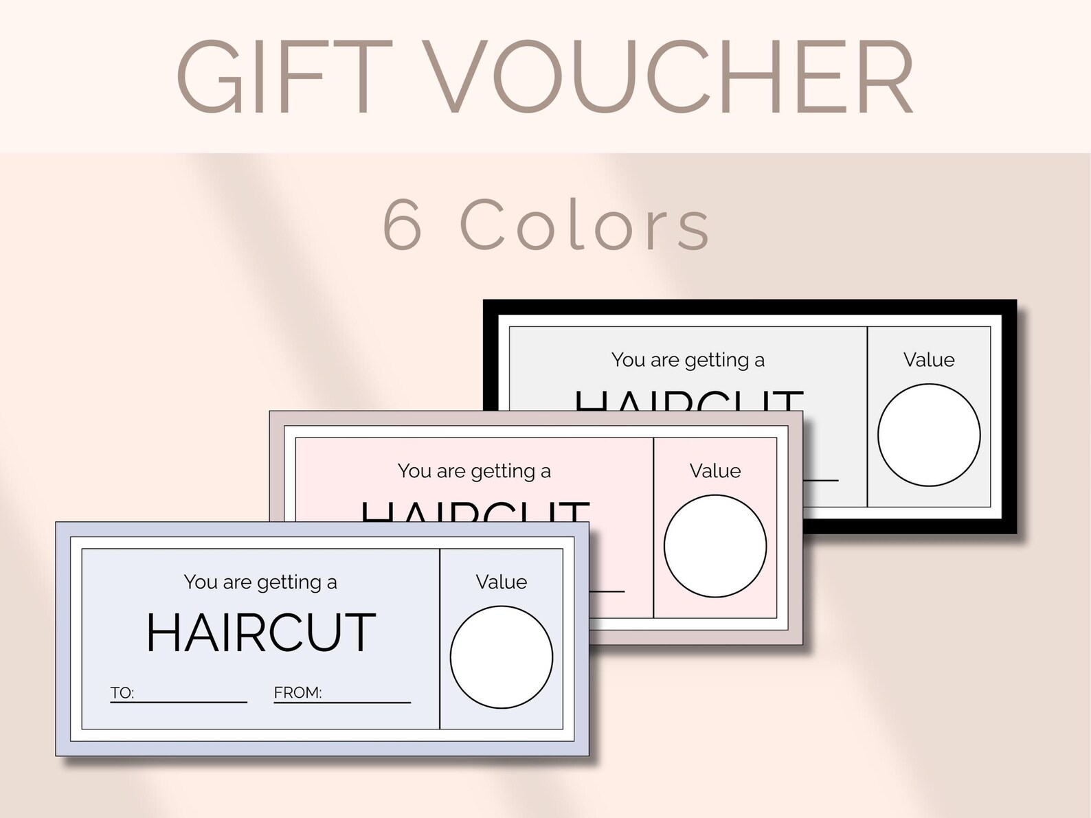 Haircut Voucher Printable Hair Salon Coupon Haircut Gift Certificate ...