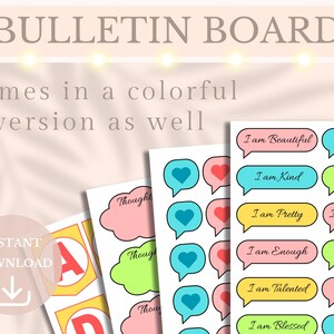 Classroom Bulletin Board Kit Motivational Printable Teacher DIY Back to ...