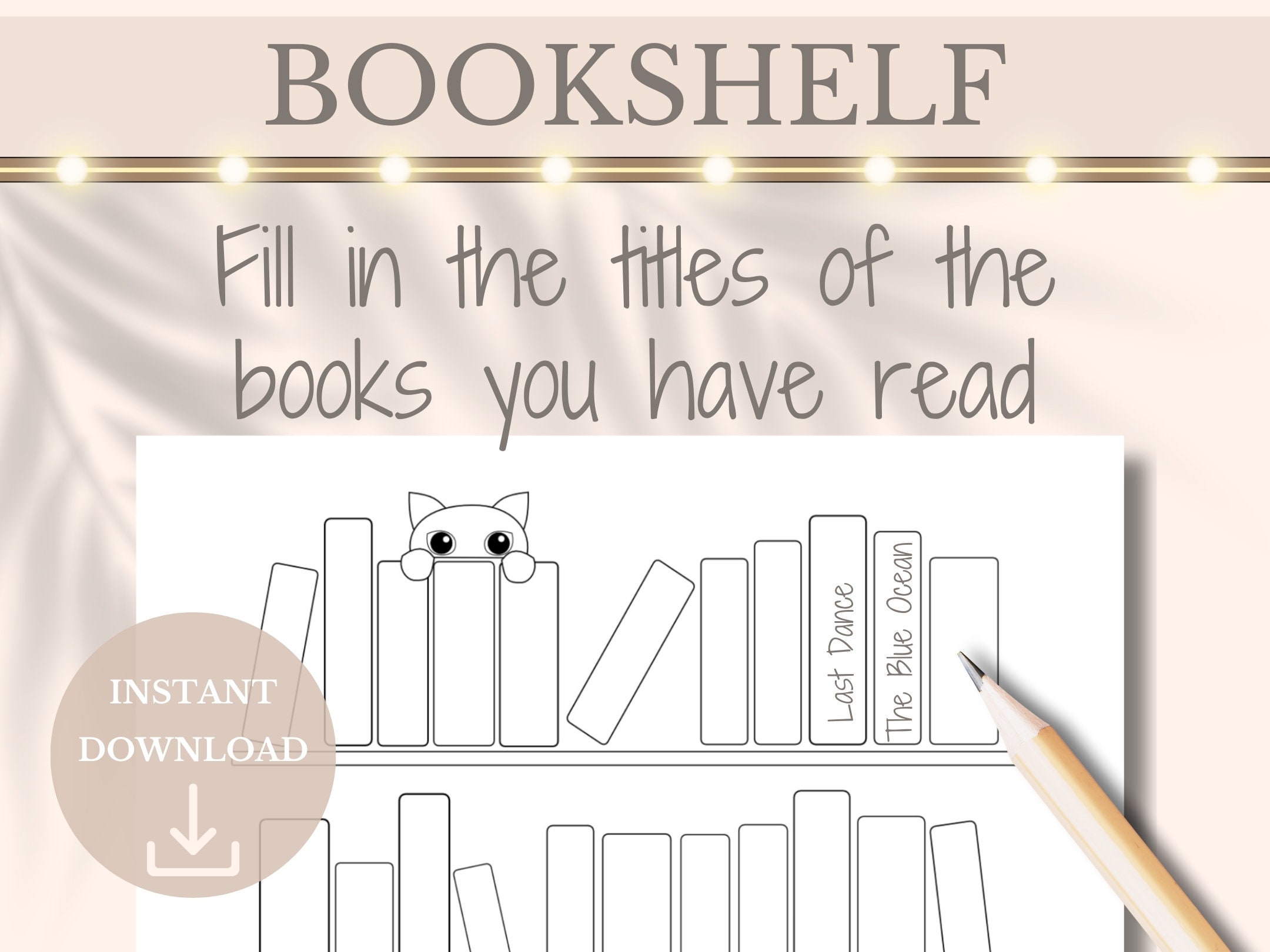 Coloring Pages Bookshelf Printable Reading Tracker Templates, Cat ...