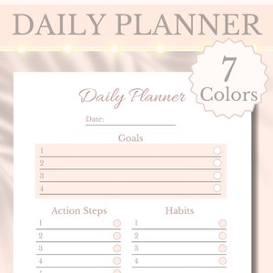 Daily Planner Printable Worksheet, Pink Girly to Do List Goal Setting ...