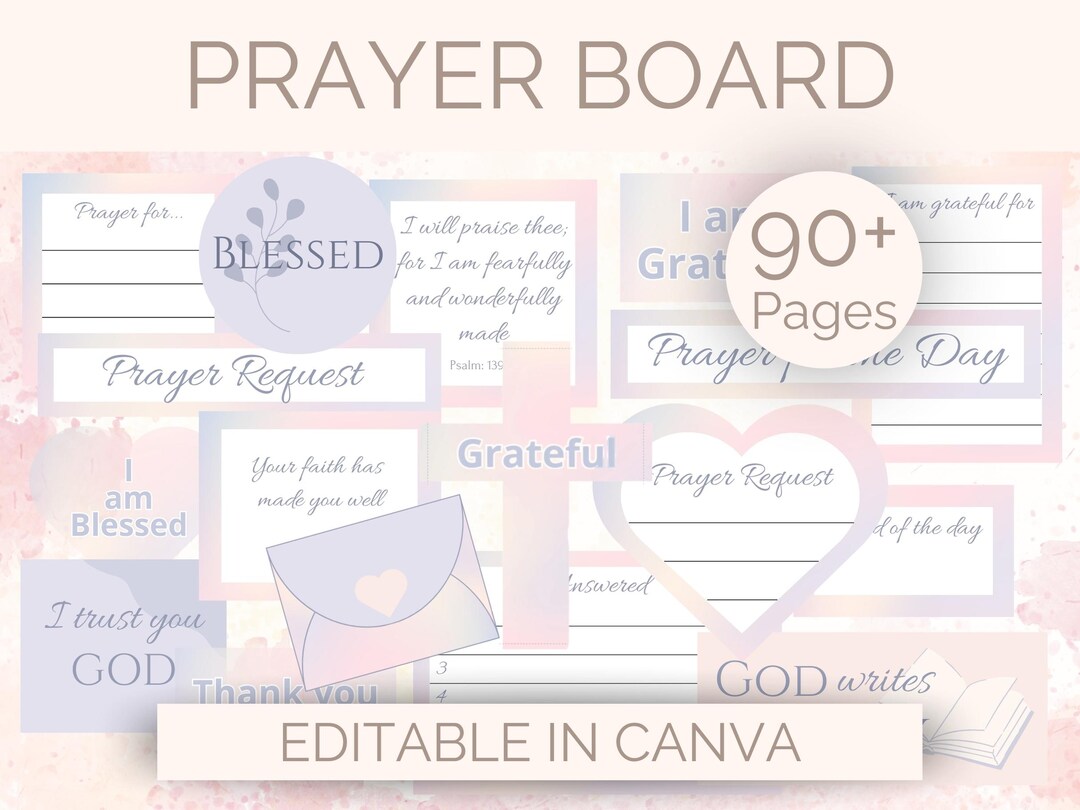 EDITABLE Prayer Board Kit Printable School Bulletin Board Rainbow ...