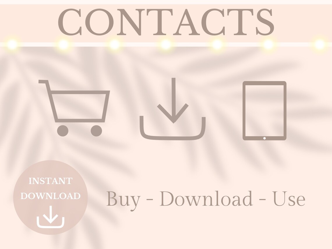 Digital Contact List Address Book, Simple Minimalist Contact Directory ...