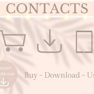 Digital Contact List Address Book, Simple Minimalist Contact Directory ...