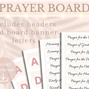 Prayer Board Kit Printable Christian Prayer Board Bulletin Board Kit ...