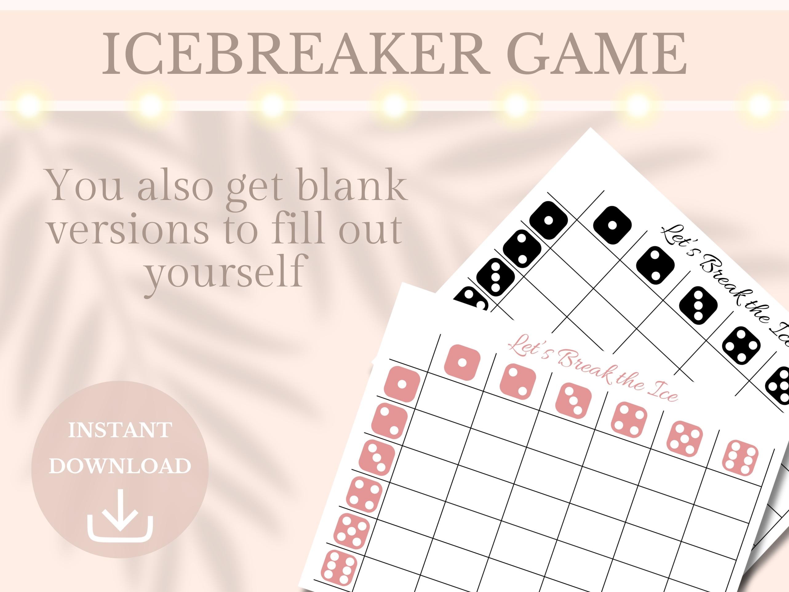 Icebreaker Game Printable Conversation Starter for Work Party Game ...