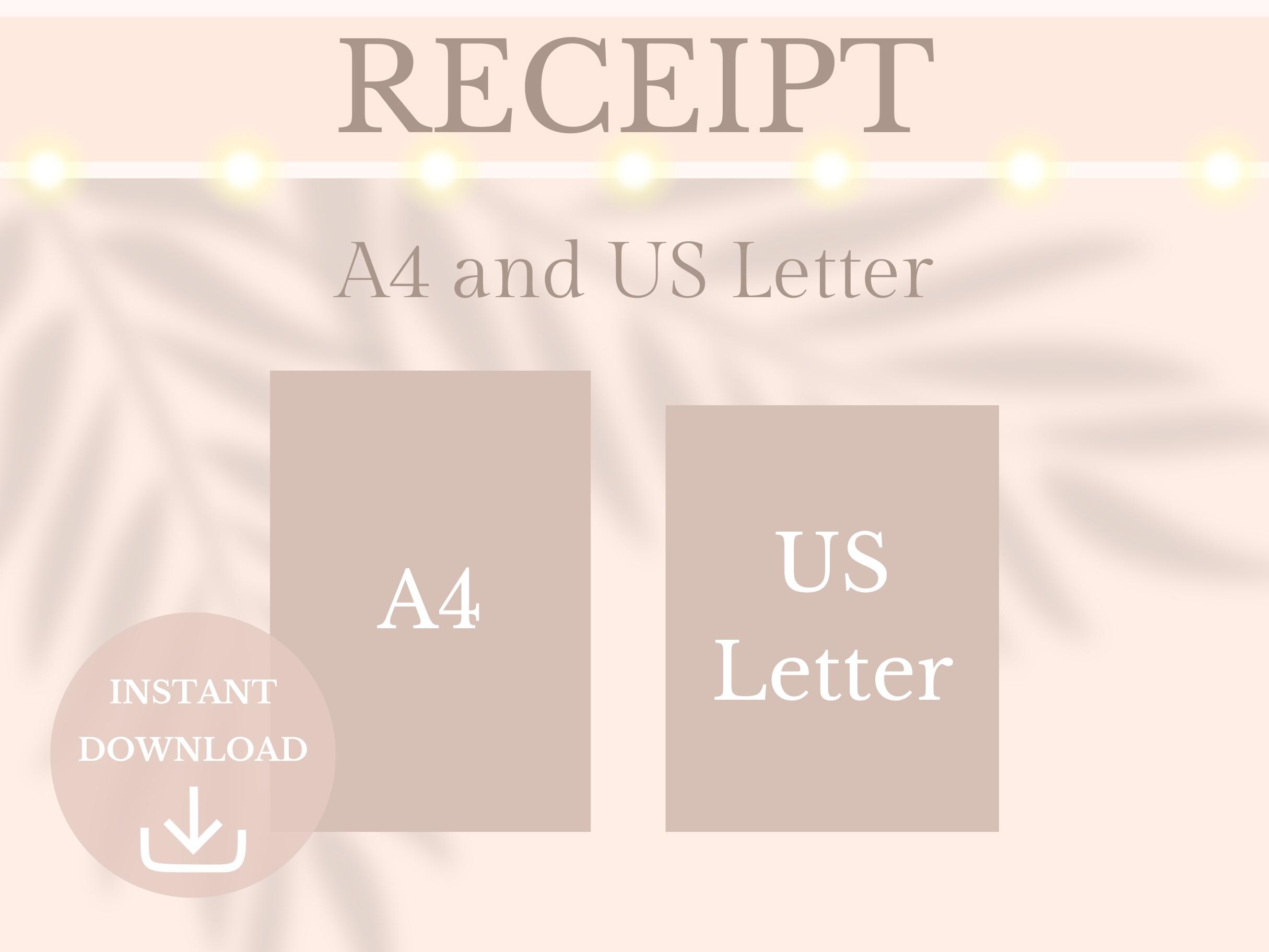 Simple Receipt Printable Customer Receipt Pink Cute Receipt for Small ...