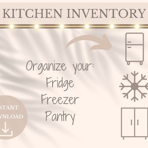 Kitchen Inventory Printable Tracker Food Log, Fridge Freezer Pantry ...