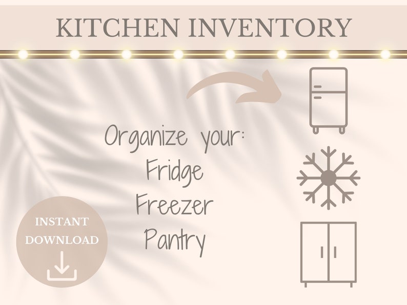 Kitchen Inventory Printable Tracker Food Log, Fridge Freezer Pantry ...