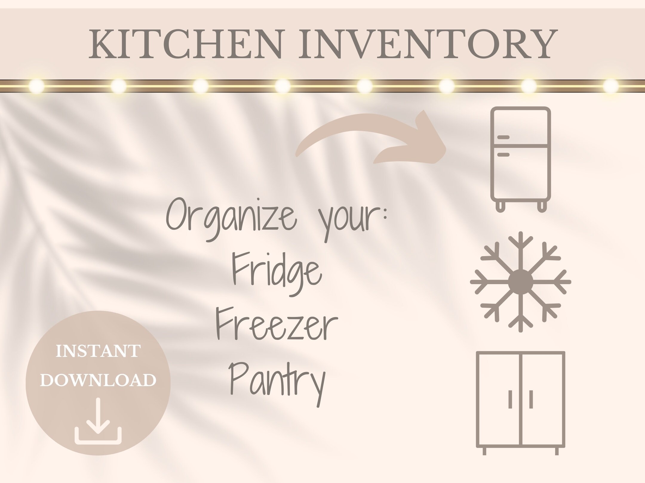 Kitchen Inventory Printable Tracker Food Log, Fridge Freezer Pantry ...