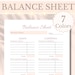 Balance Sheet Printable Bookkeeping Log Small Business Statement ...