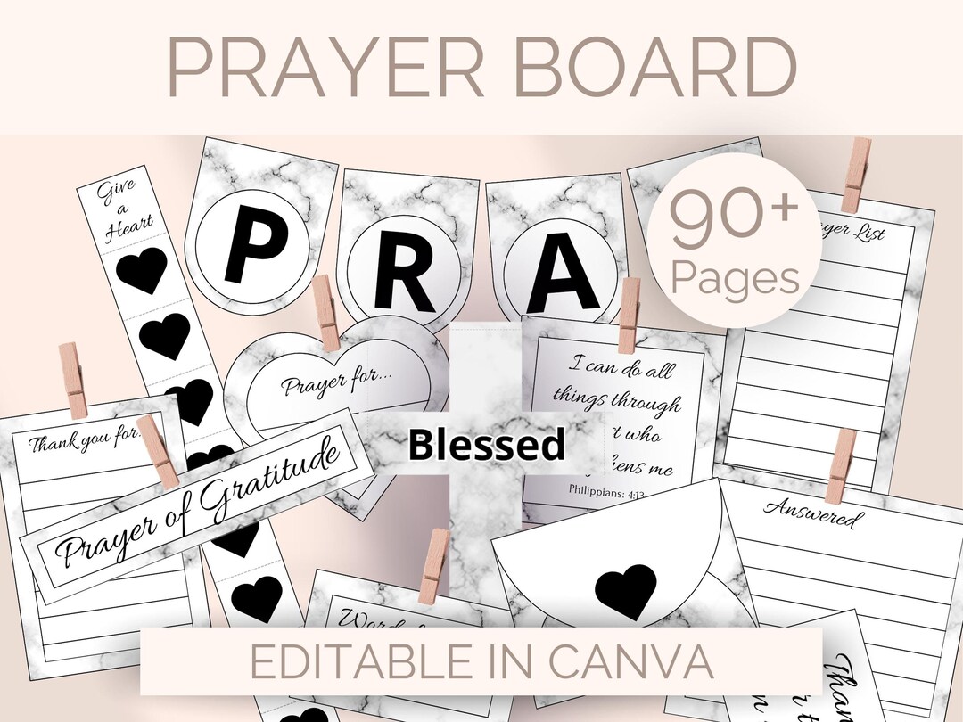 EDITABLE Prayer Board Kit Printable Bulletin Board Kit Template ...