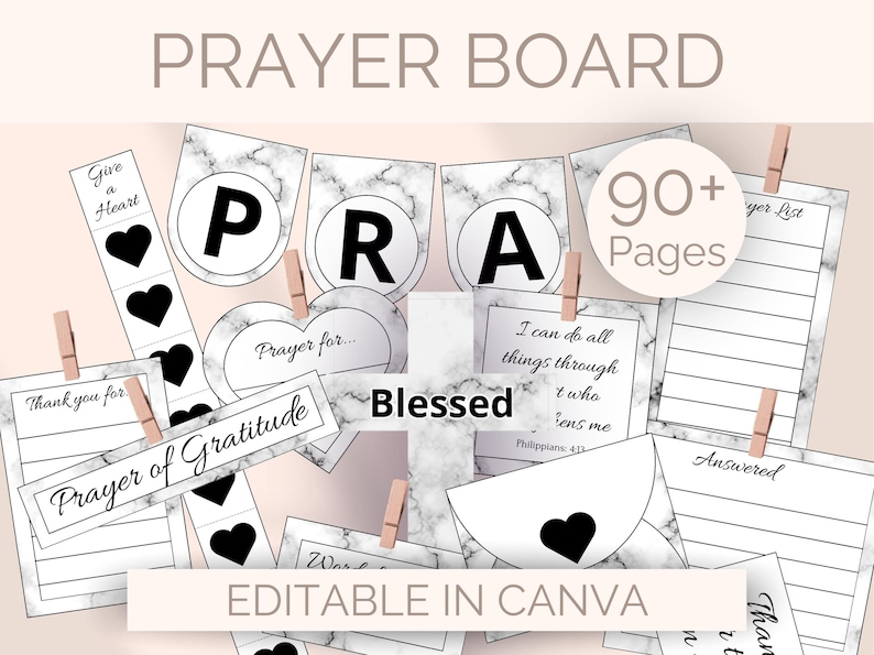 EDITABLE Prayer Board Kit Printable Bulletin Board Kit Template ...
