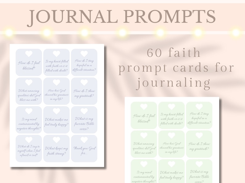 60 Faith Journal Prompt Cards Printable Prayer Journaling Prompts ...
