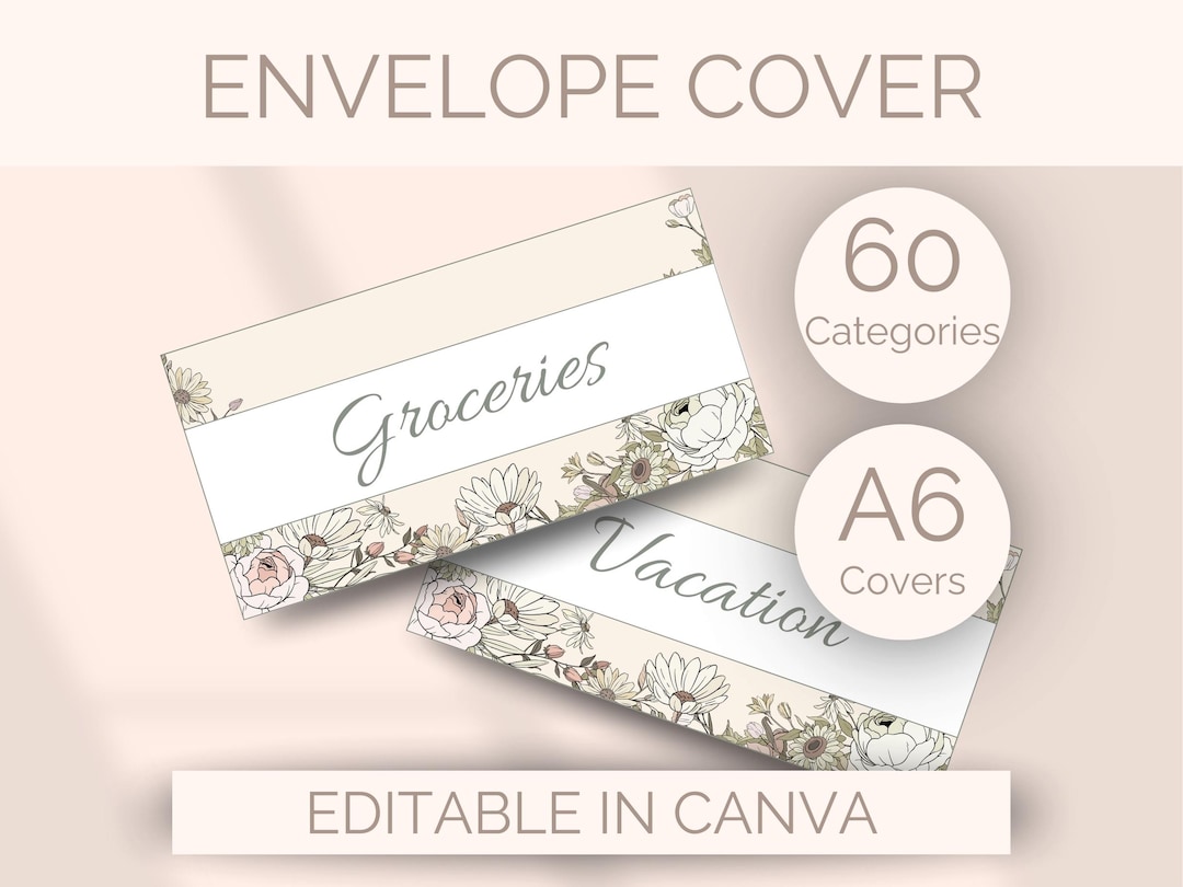 EDITABLE Cash Envelope Cover Insert Printable Cash Stuffing Dashboard ...