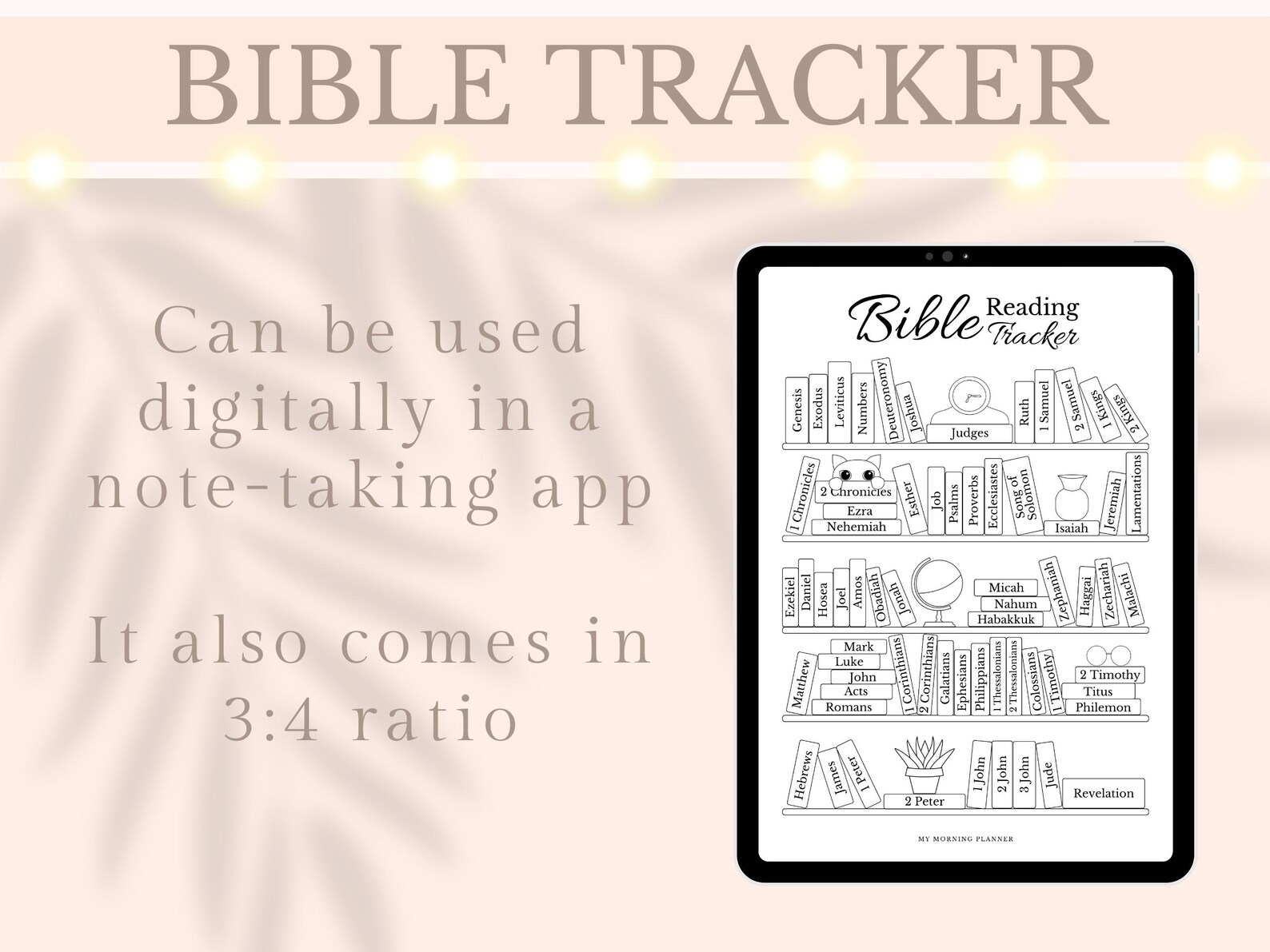 Bible Reading Tracker Bookshelf Printable and Digital Bible Reading ...