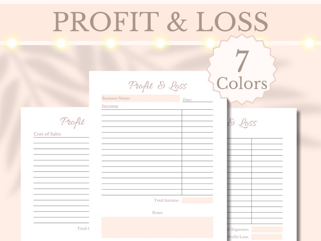 Profit and Loss Statement for Small Business PRINTABLE Financial ...