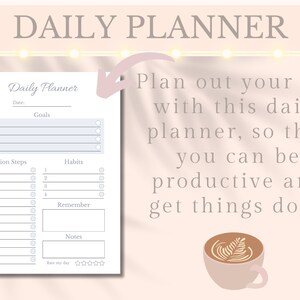 Daily Planner Printable Worksheet, Pink Girly to Do List Goal Setting ...