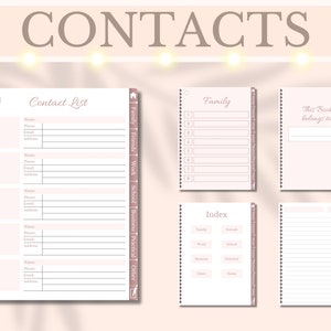 Digital Contact List Address Book, Simple Minimalist Contact Directory ...