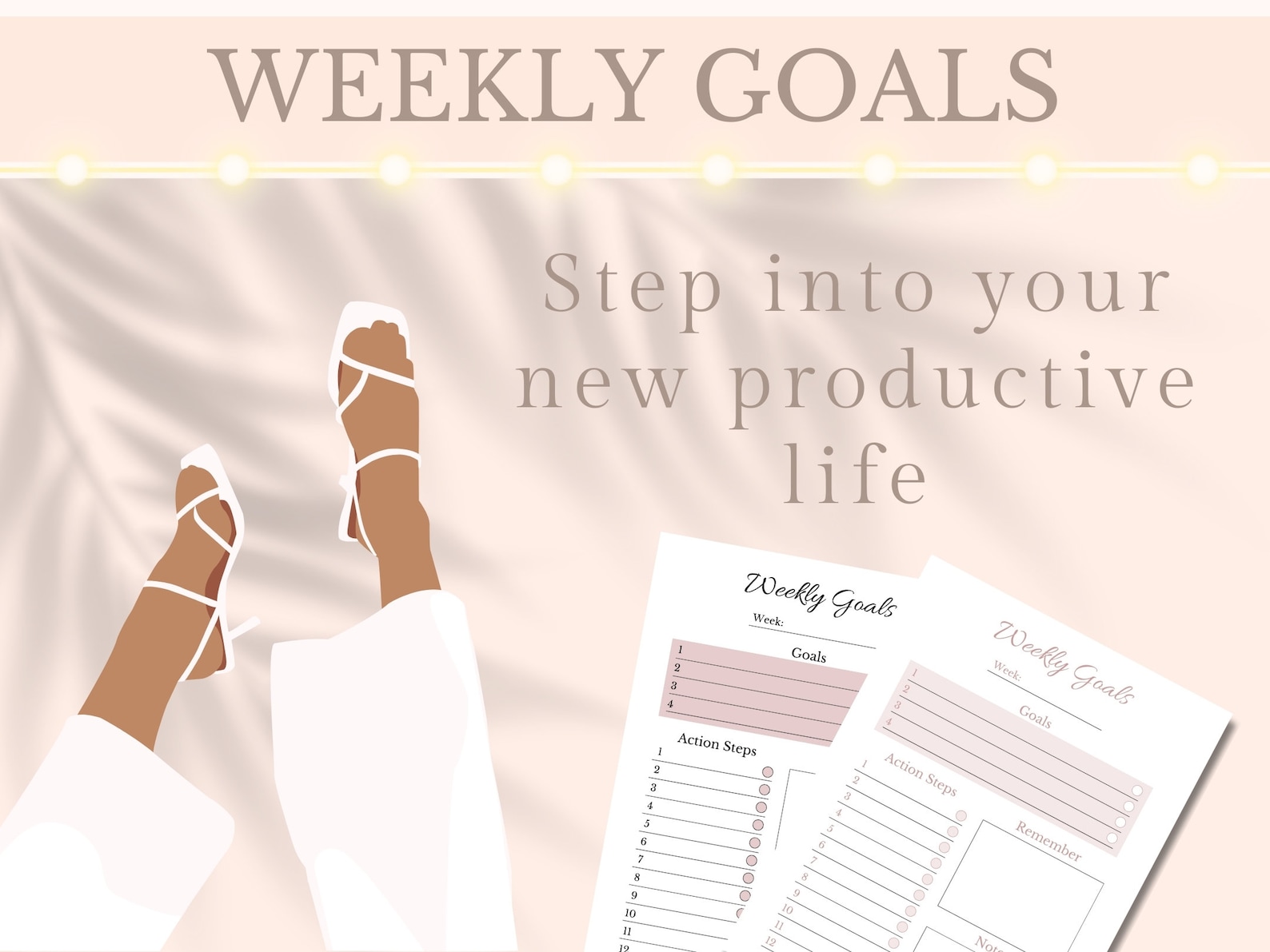 Weekly Goal Setting Printable Planner, to Do List Productivity Tracker ...