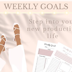 Weekly Goal Setting Printable Planner, to Do List Productivity Tracker ...