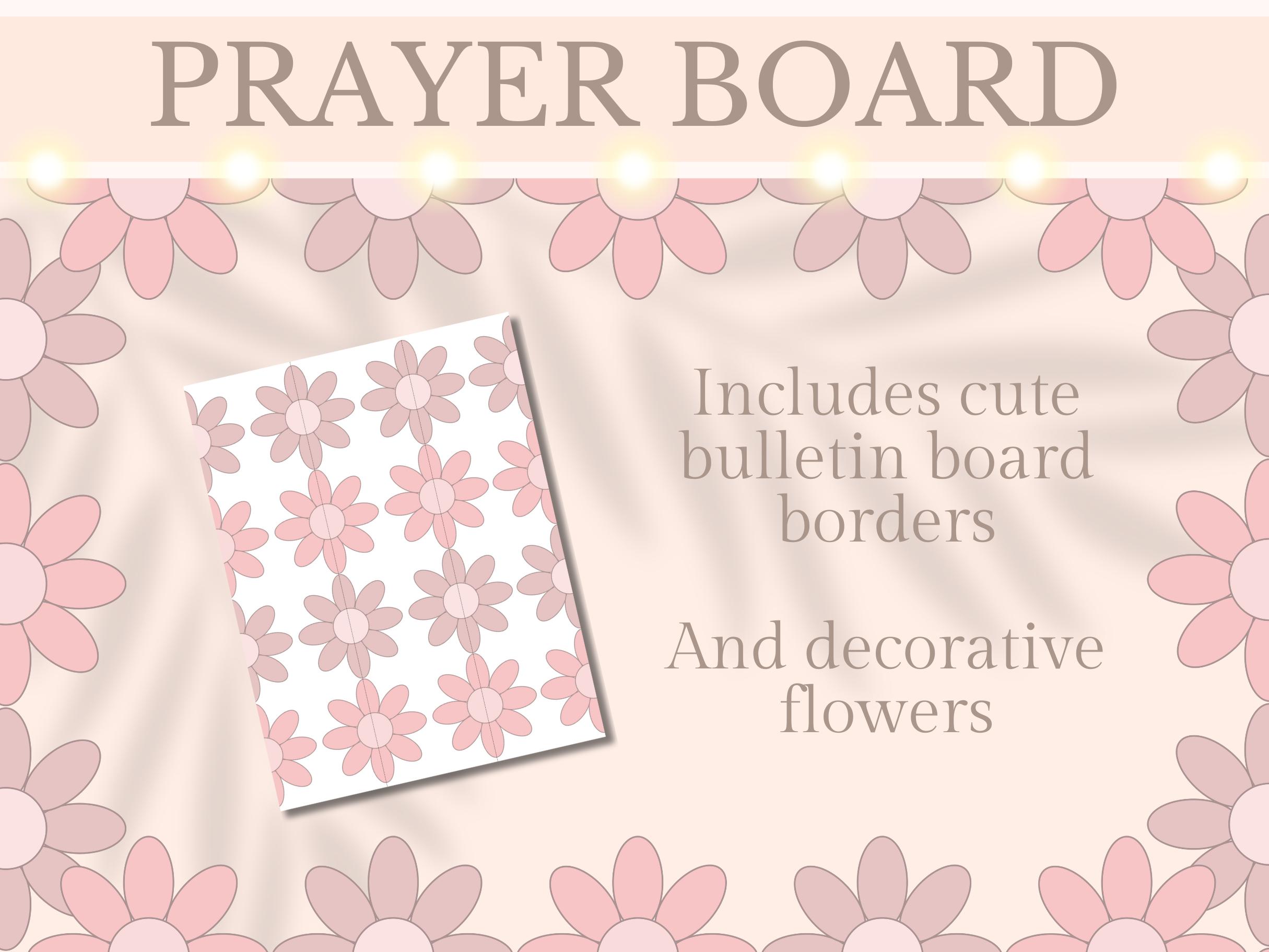 Prayer Board Kit Printable Flower Bulletin Board Kit Christian Prayer ...