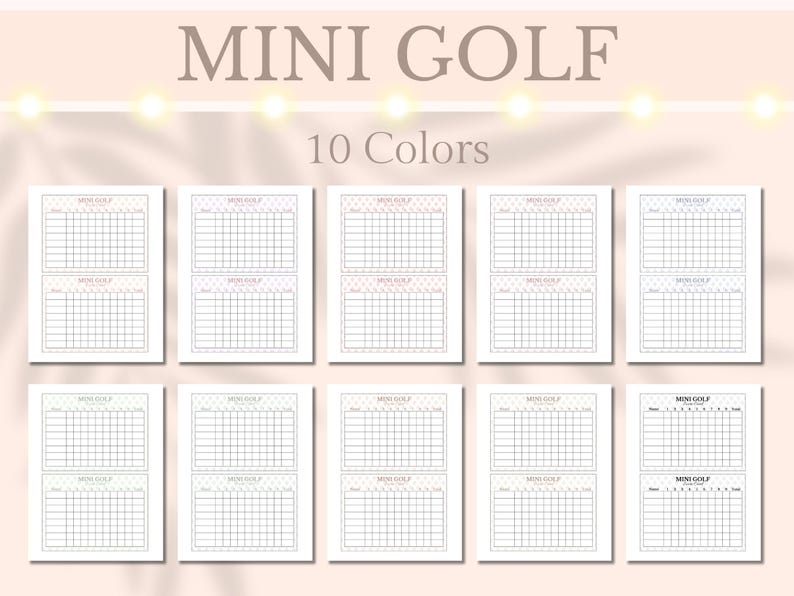Mini Golf Score Card Printable Miniature Golf Scorecard Bachelorette ...