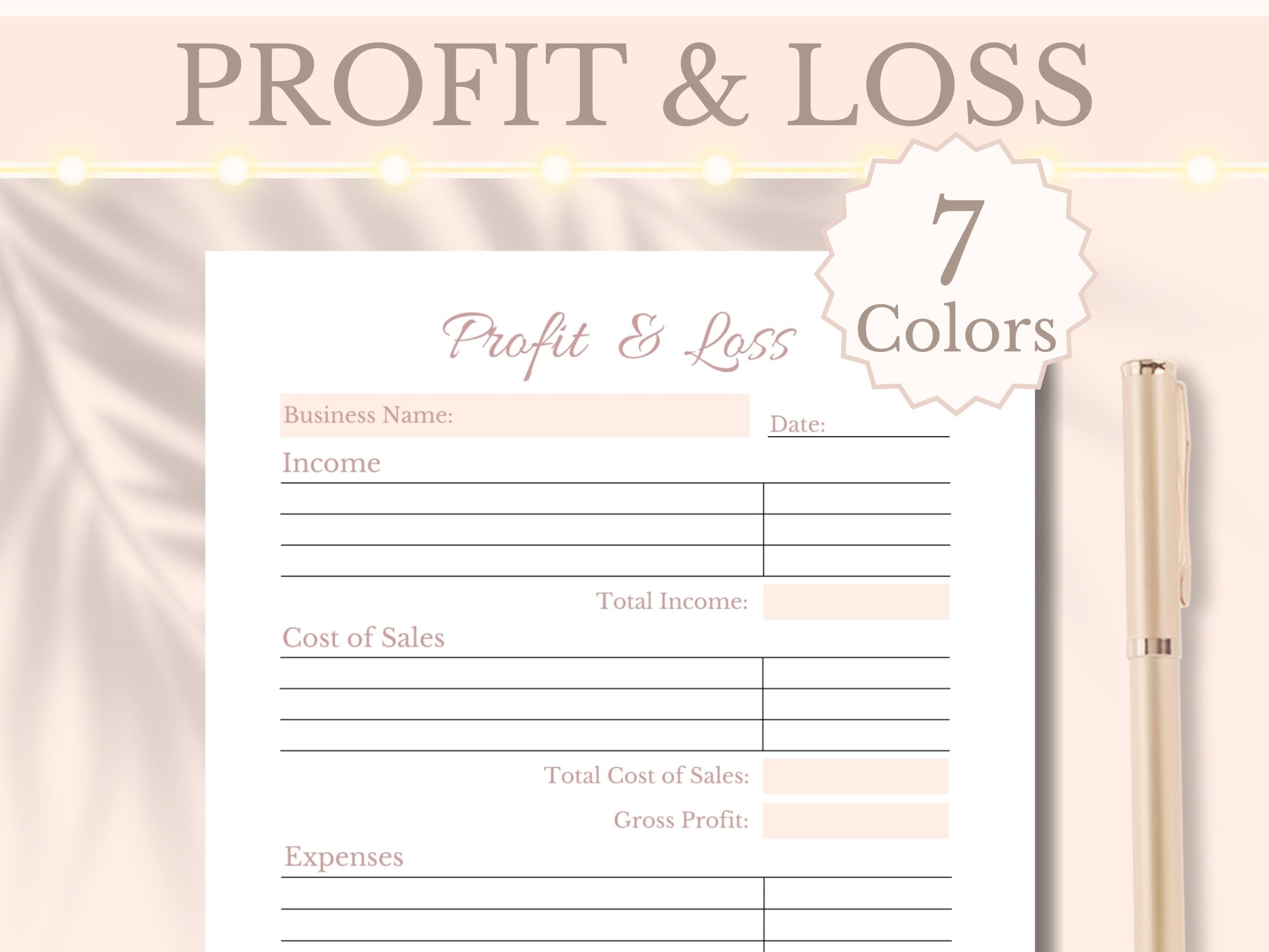 Profit and Loss Statement for Small Business PRINTABLE Income Statement ...