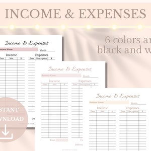Income & Expense Tracker for Small Business Printable Planner ...