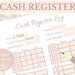 Cash Register Log Printable Cashier Shop Closing Drawer Till Balance ...