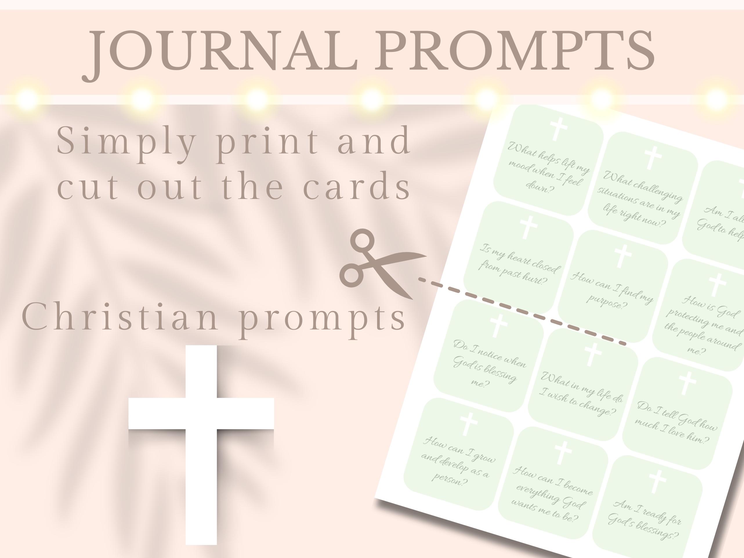 60 Christian Journal Prompt Cards Printable Faith Prompt Devotion ...