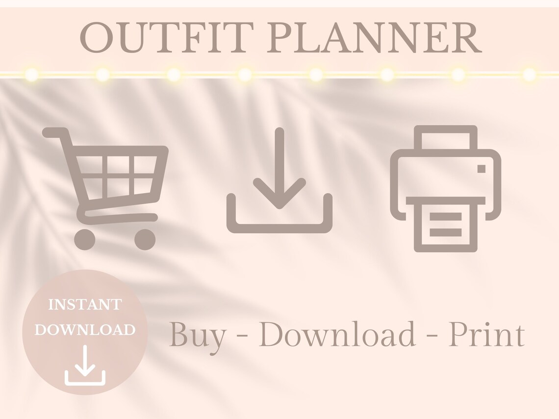 Weekly Outfit Planner Printable Template Wardrobe Styling Journal ...