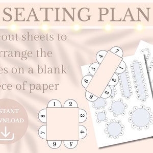 Wedding DIY Table Seating Planner PRINTABLE Paper Cutouts Event ...