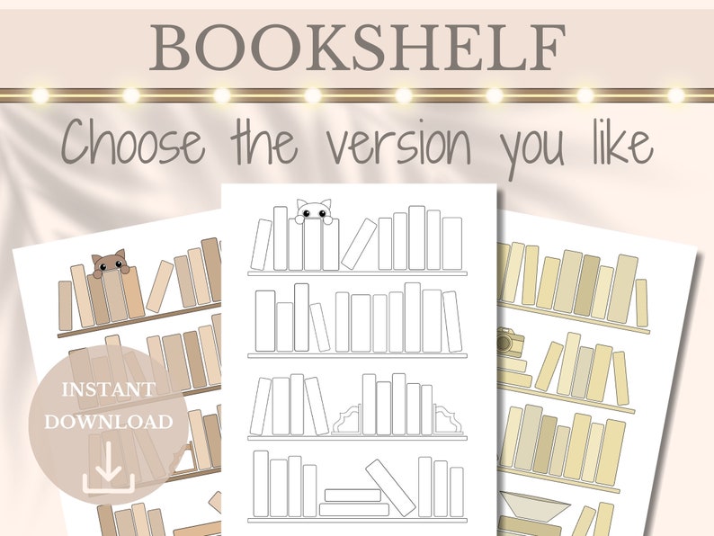 Coloring Pages Bookshelf Printable Reading Tracker Templates, Cat ...