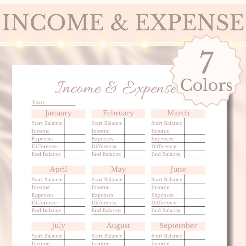 Income Tracker Printable - Etsy