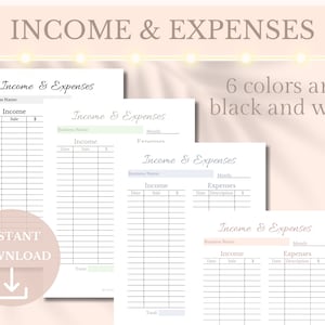 Income & Expense Tracker for Small Business Printable Planner ...