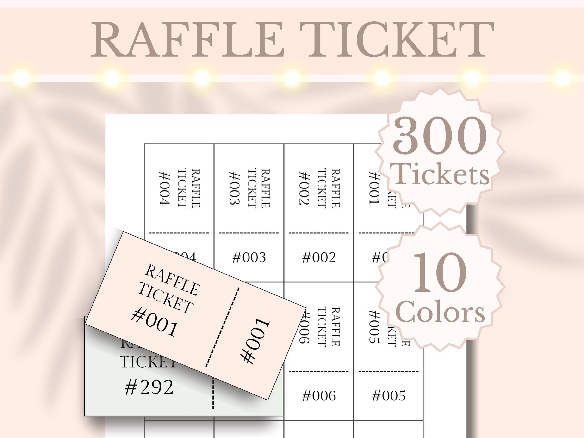 Numbered Raffle Ticket Printable Enter to Win Tombola Entry Ticket Draw ...